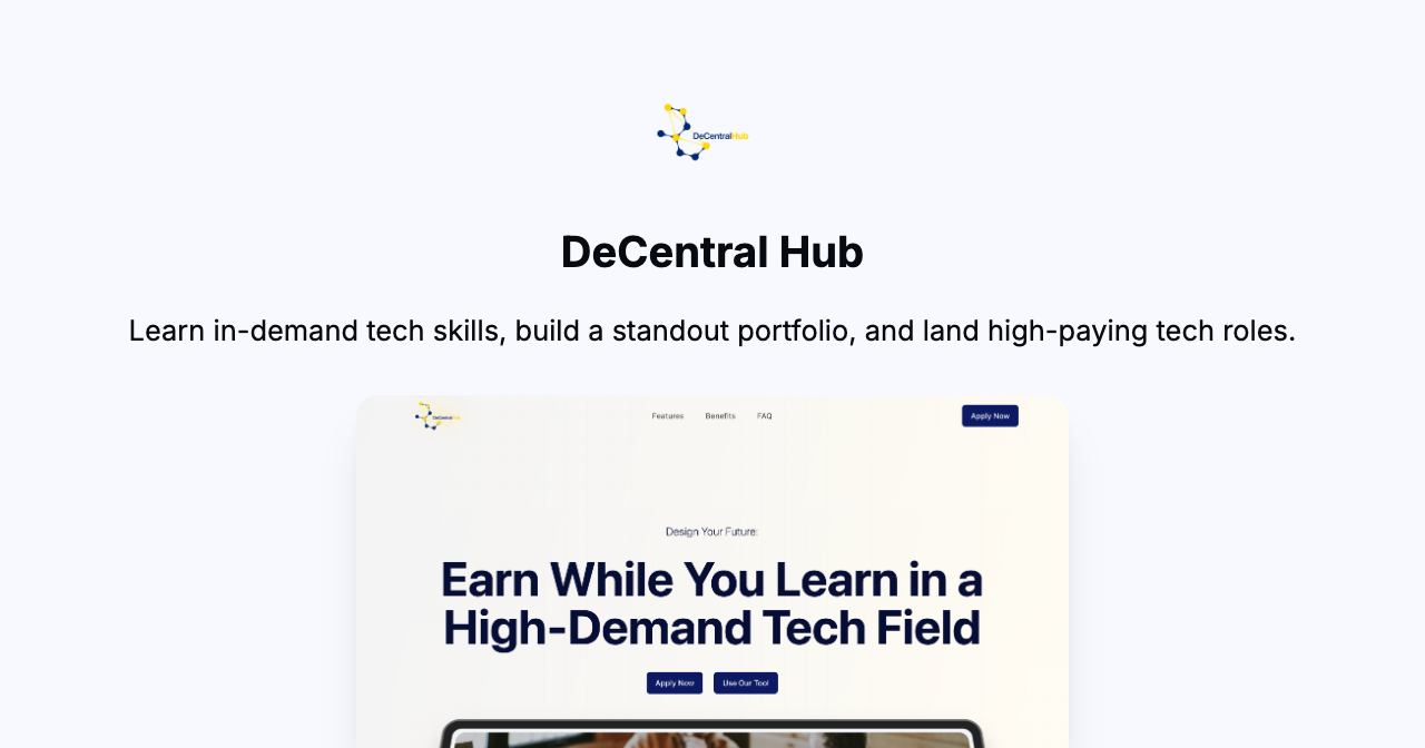 DeCentral Hub - Design Your Future in Tech
